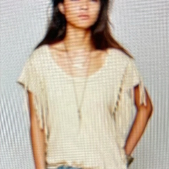 Free People | Tops | Free People Fantasy Fringe Top Tan | Poshmark